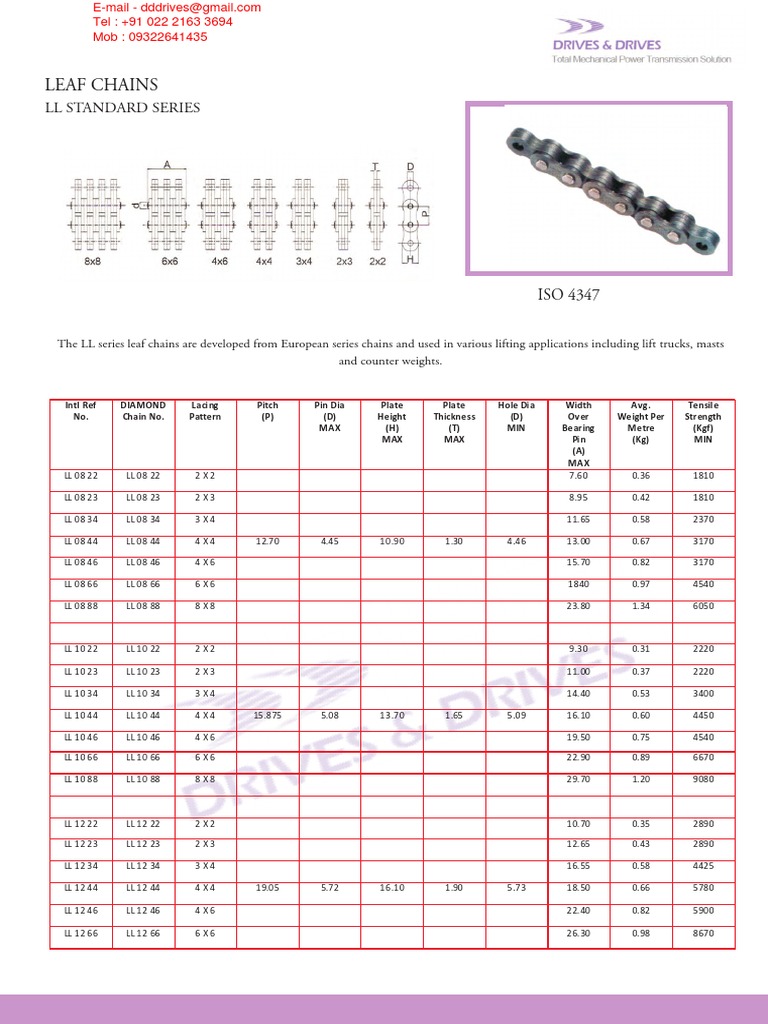 Leaf Chains: LL Standard Series | PDF | Mechanical Engineering | Nature