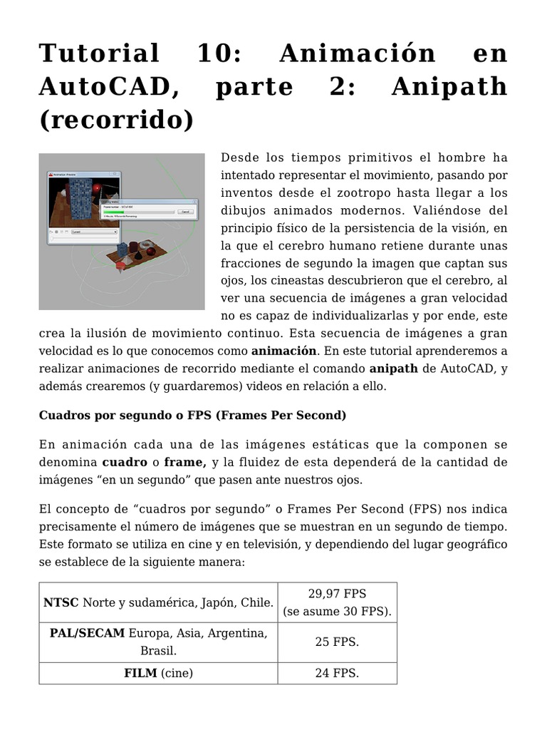 Tutorial 10 - Animación en AutoCAD, Parte 2 - Anipath (Recorrido) | PDF ...