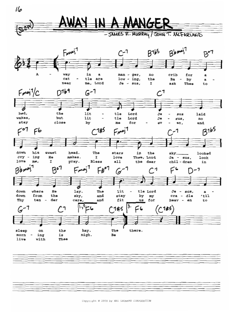Away in A Manger Lead Sheet | PDF