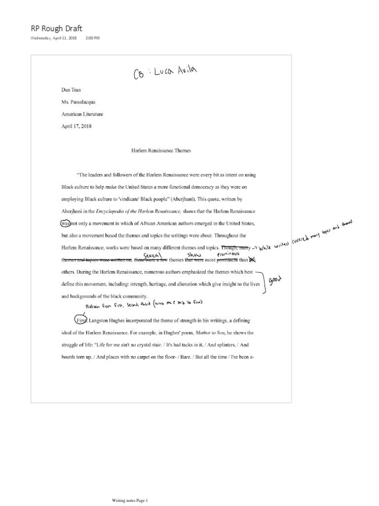 RP Rough Draft Writing Notes | PDF