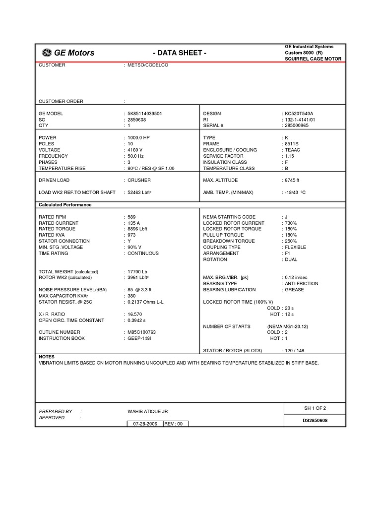 Ge Motors | PDF | Electrical Engineering | Electromagnetism
