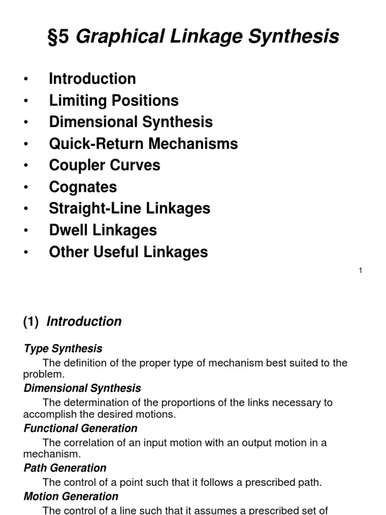 Chapter 5 Graphical Linkage Synthesis | PDF | Applied And ...