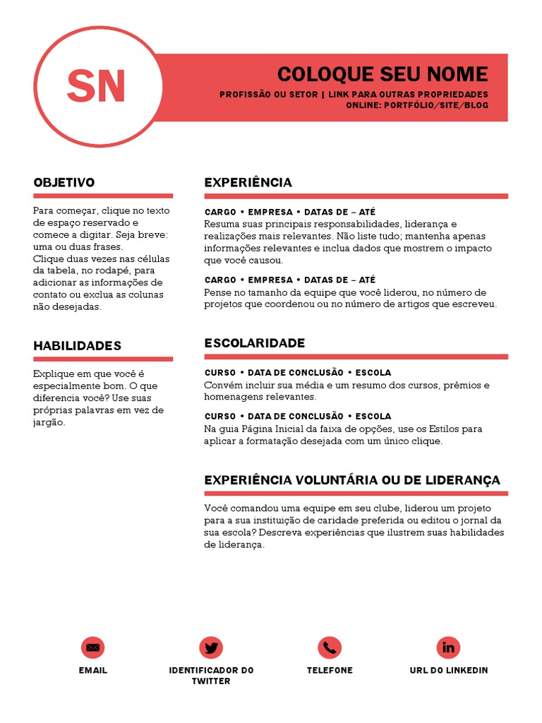 Modelo de Curriculum Vitae | PDF