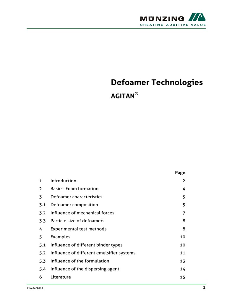 AGITAN Defoamer Technologies PDF | PDF | Paint | Emulsion
