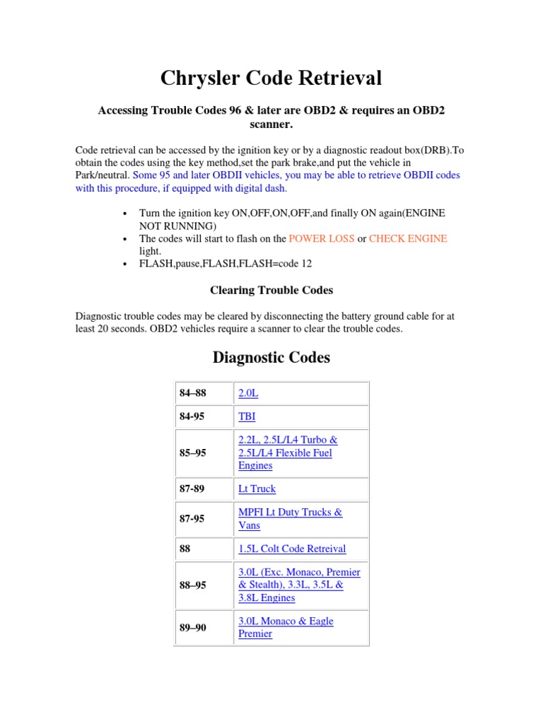 Chrysler Code Retrieval | PDF | Coupes | Automotive Technologies
