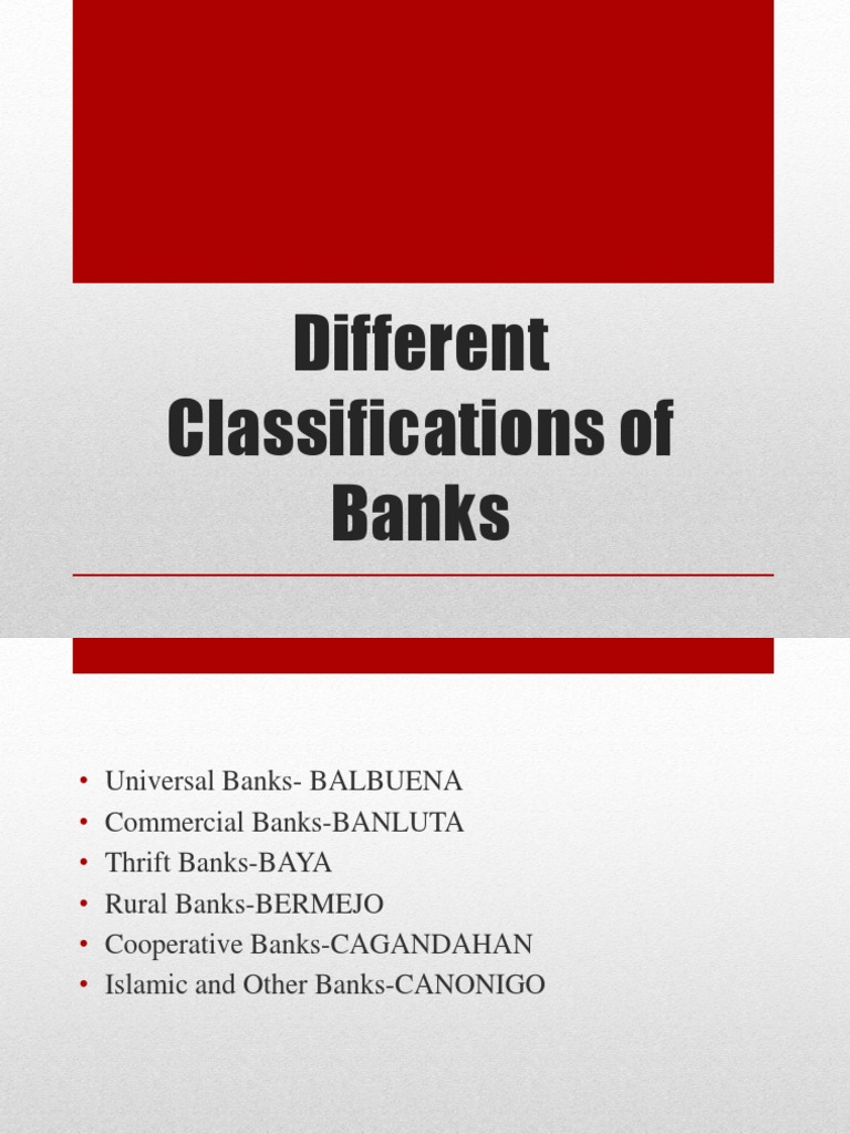 Classifications of Banks in the Philippines | PDF | Savings And Loan ...