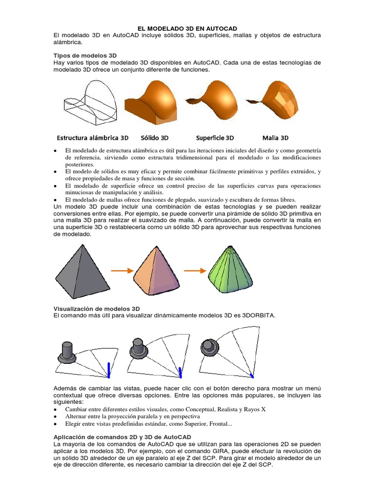 Modelado 3D en AutoCAD: Guía Completa | PDF