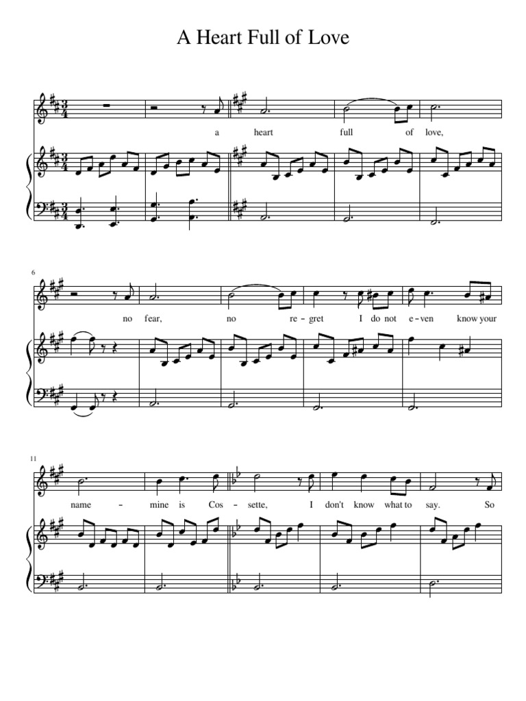 A Heart Full of Love Solo Version For Female | PDF