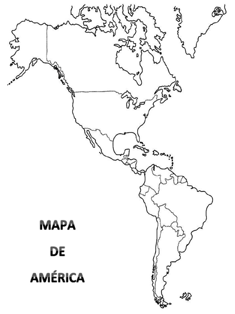 Mapa de America para Colorear