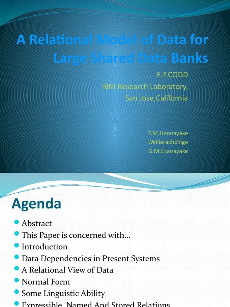 A Relational Model Of Data For Large Shared Data Banks Pdf Database Index Relational Database