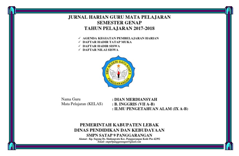 Cover Jurnal Guru | PDF