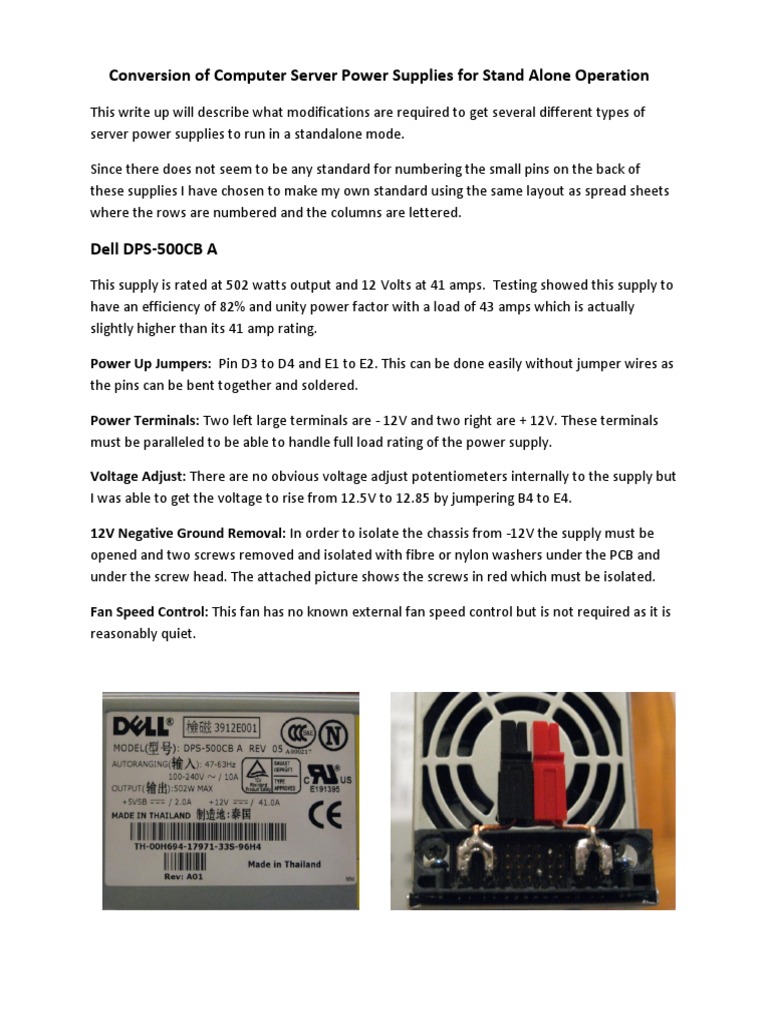 Server Power Supply Modifications | PDF | Power Supply | Voltage