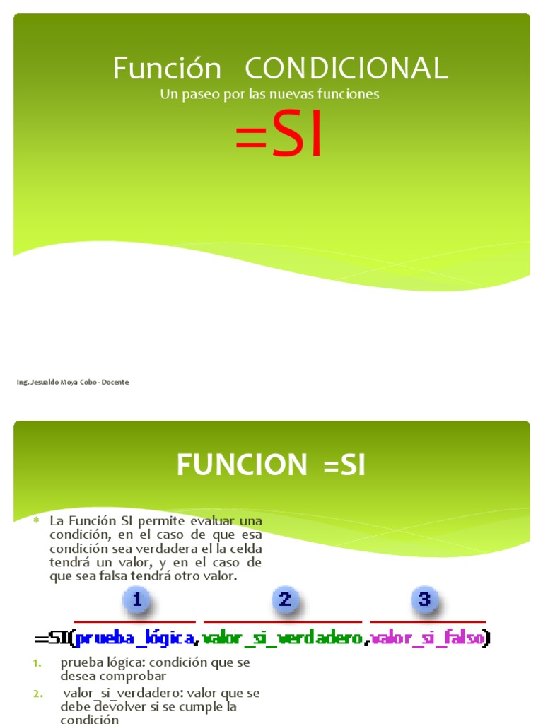 Función CONDICIONAL | PDF | Fórmula | Función (Matemáticas)