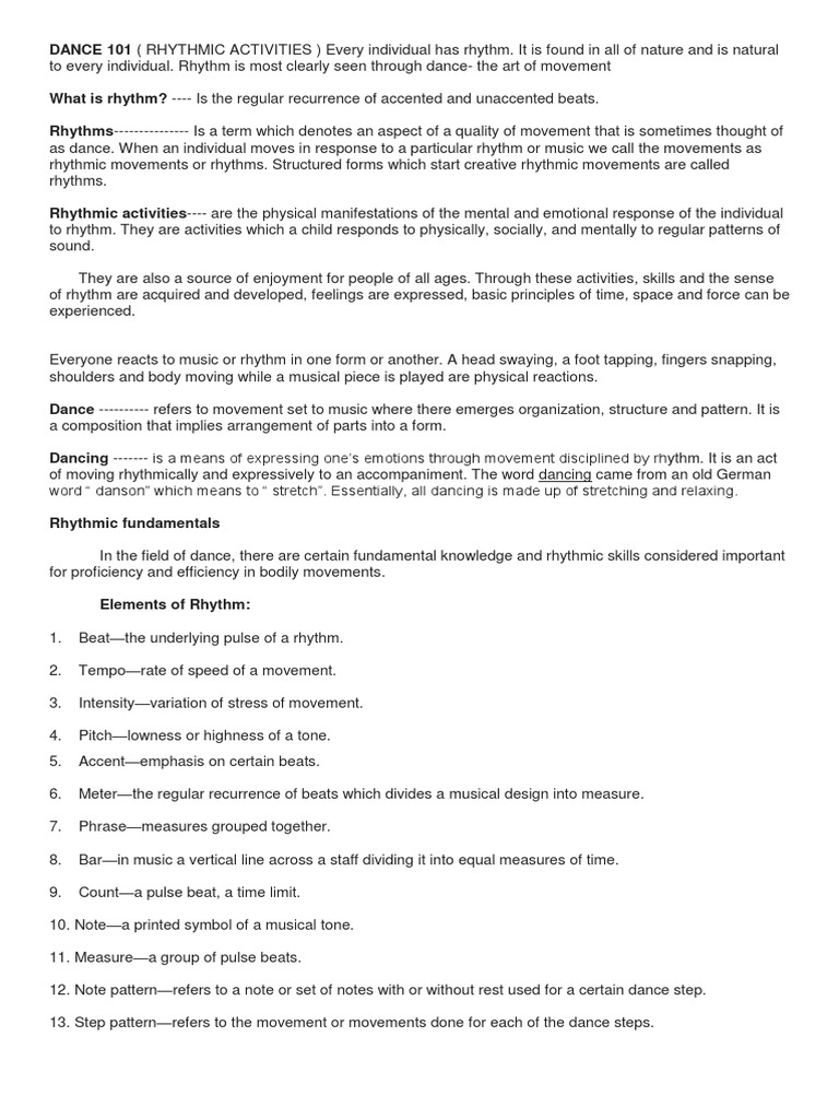 Dance 101 | Download Free PDF | Rhythm | Ballroom Dance