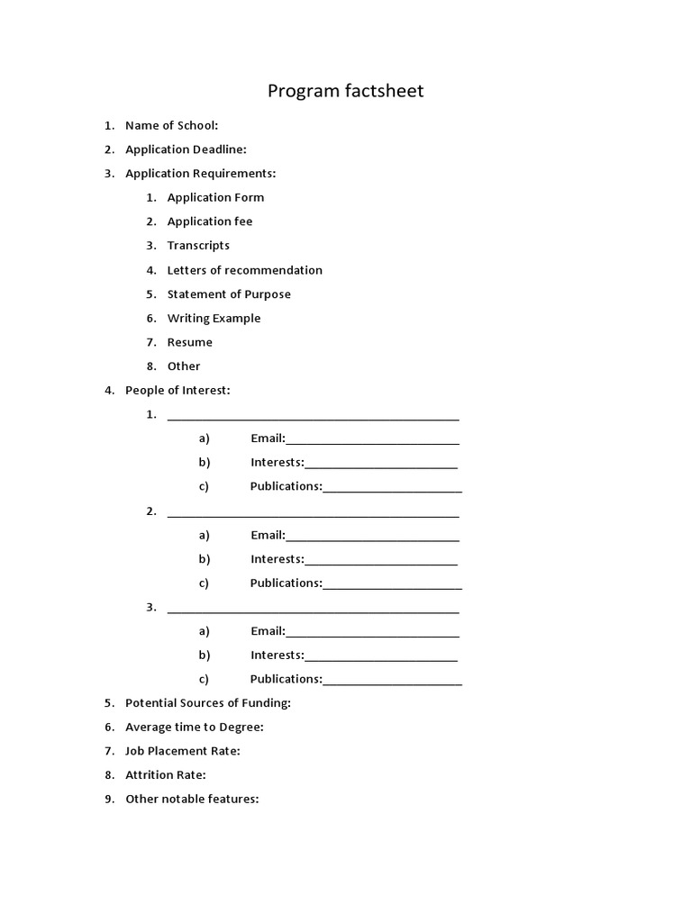 Program Factsheet New | PDF