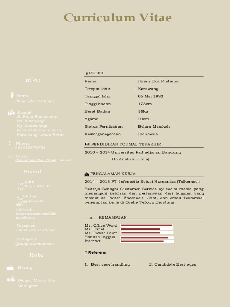 CV Ilham Eka Pratama: Profil & Pengalaman | PDF