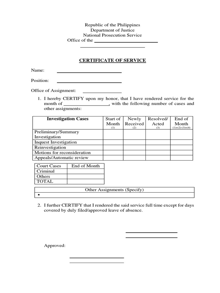 COS Monthly Template | PDF