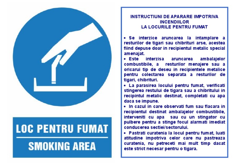 Loc Pentru Fumat, Instructiuni | PDF