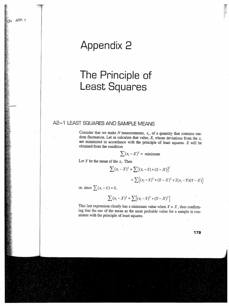The Principle of Least Squares PDF | PDF