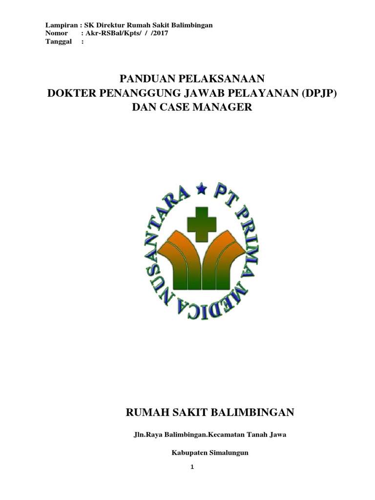 269.buku Panduan Pelaksanaan DPJP Dan Case Manager 1 | PDF