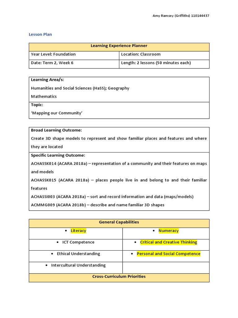 Learning Experience Planner: Lesson Plan | PDF | Applied Psychology ...