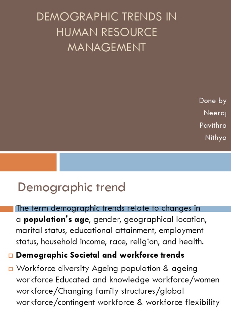 Demographic Trends in HR Management | PDF | Millennials | Human ...