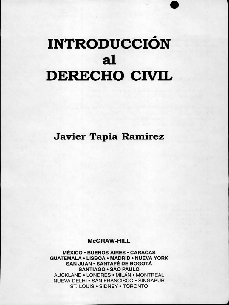 Introduccion Derecho Civil-Javier Ramírez Tapia | PDF