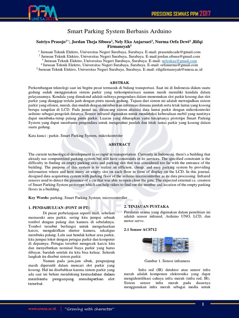 Smart Parking System Berbasis Arduino | PDF