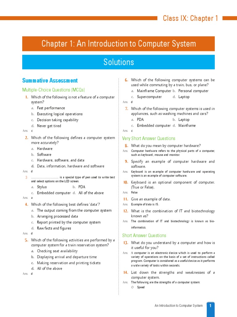 Computer Solutions of Comdex Class 9 | PDF | Computer Monitor | Smartphone