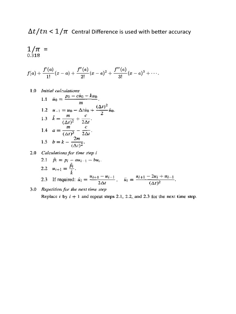 Central Difference Is Used With Better Accuracy | PDF