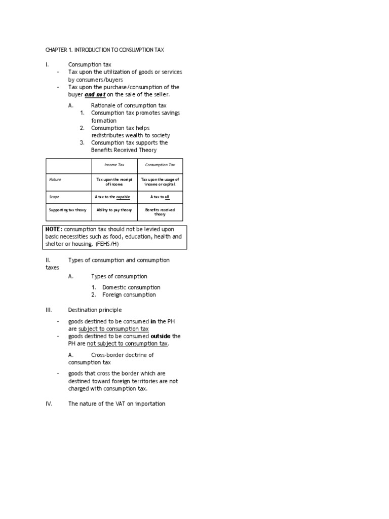Overview of Consumption Tax Principles | PDF | Social Science