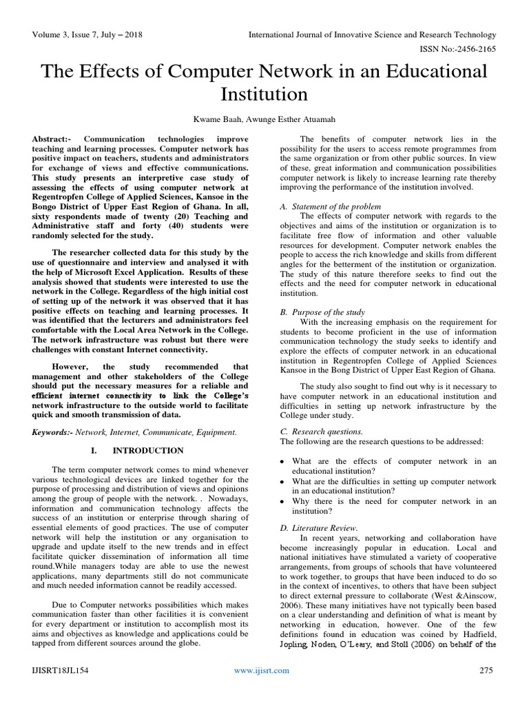 Educational Network Impact Study | PDF | Computer Network | Internet