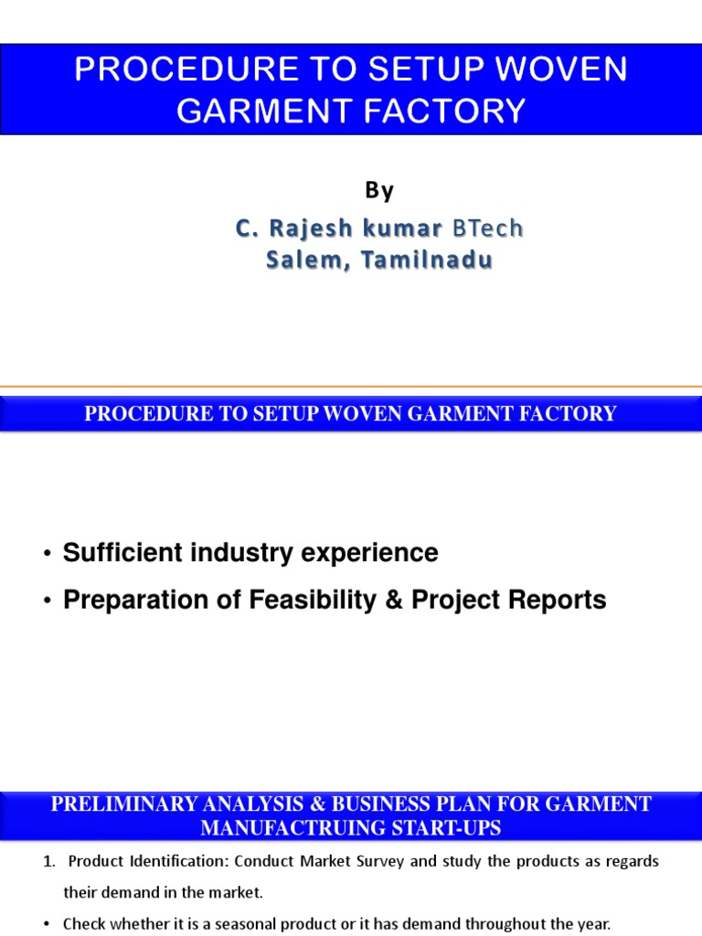 How To Setup Garment Industry | PDF | Business | Economies