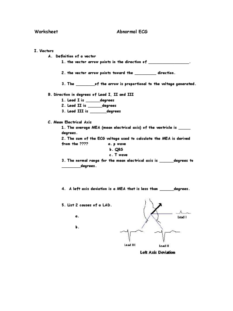 Worksheet Abnormal ECG | PDF | Electrocardiography | Cardiovascular System