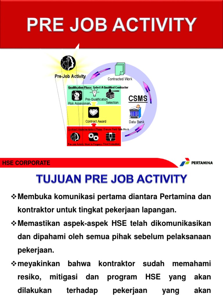Materi CSMS (Pre Job Activity) | PDF