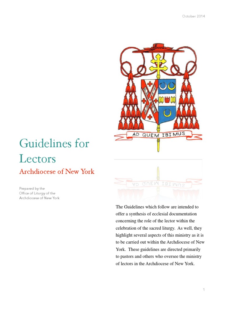Guidelines For Lectors: Archdiocese of New York | PDF | Lectionary ...