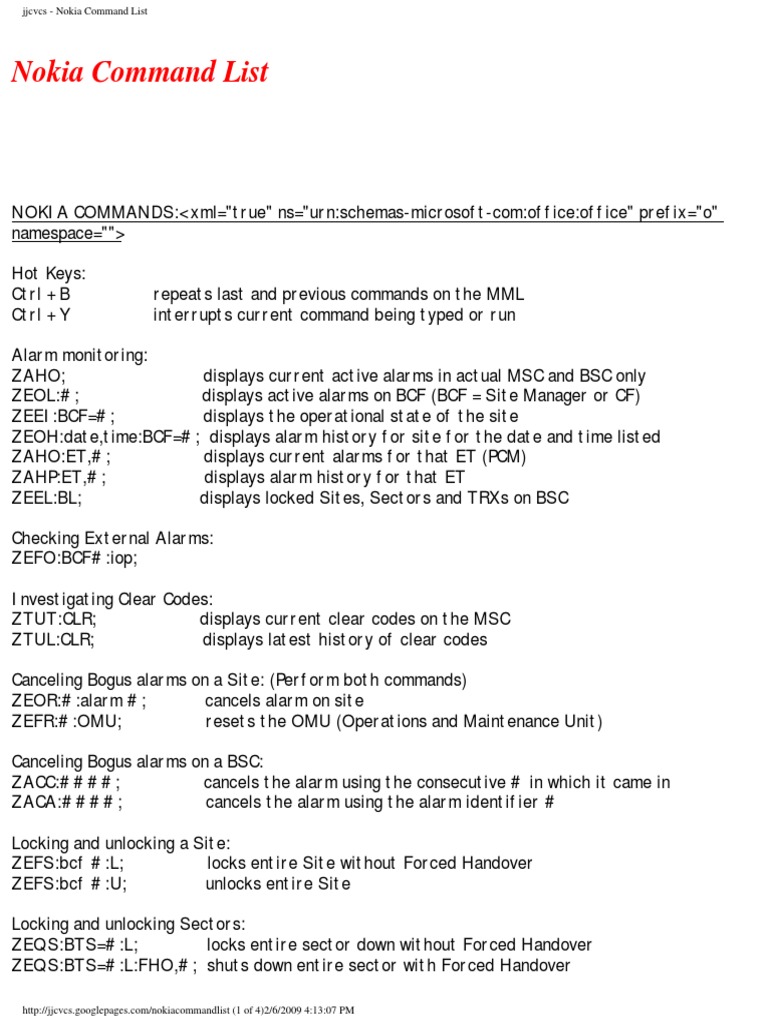 Nokia Command List | PDF | Computing | Computer Architecture