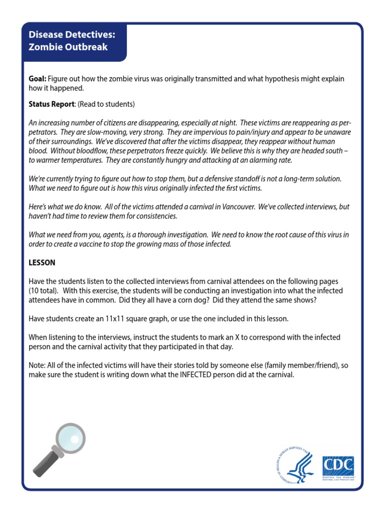 Zombies - Disease Detectives PDF | PDF | Epidemiology | Infection