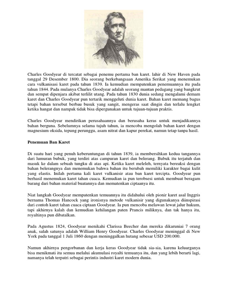 Penemuan Ban Karet oleh Charles Goodyear | PDF