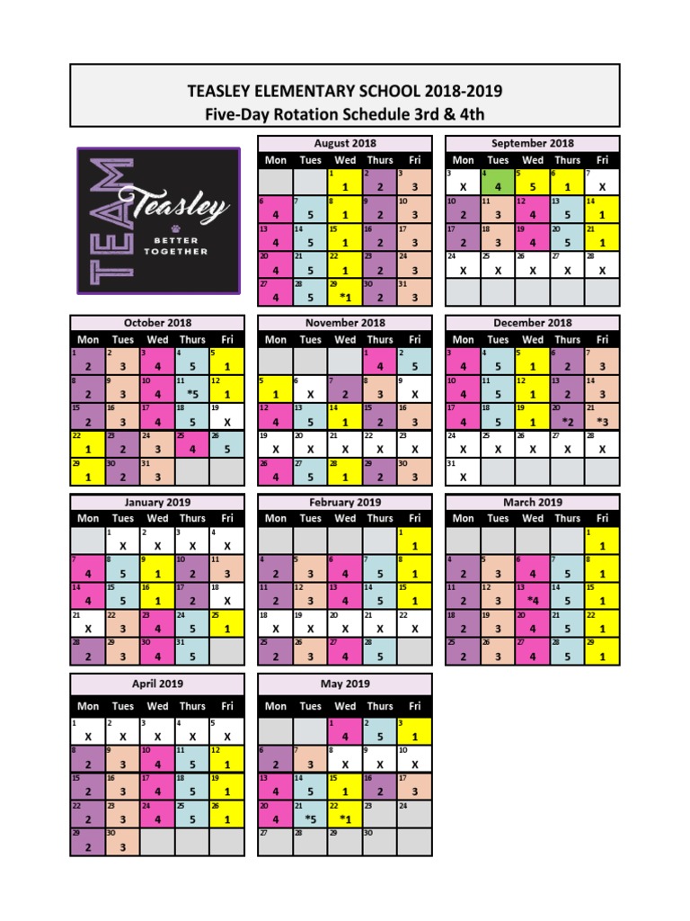 5 Day Rotation 1819 | PDF