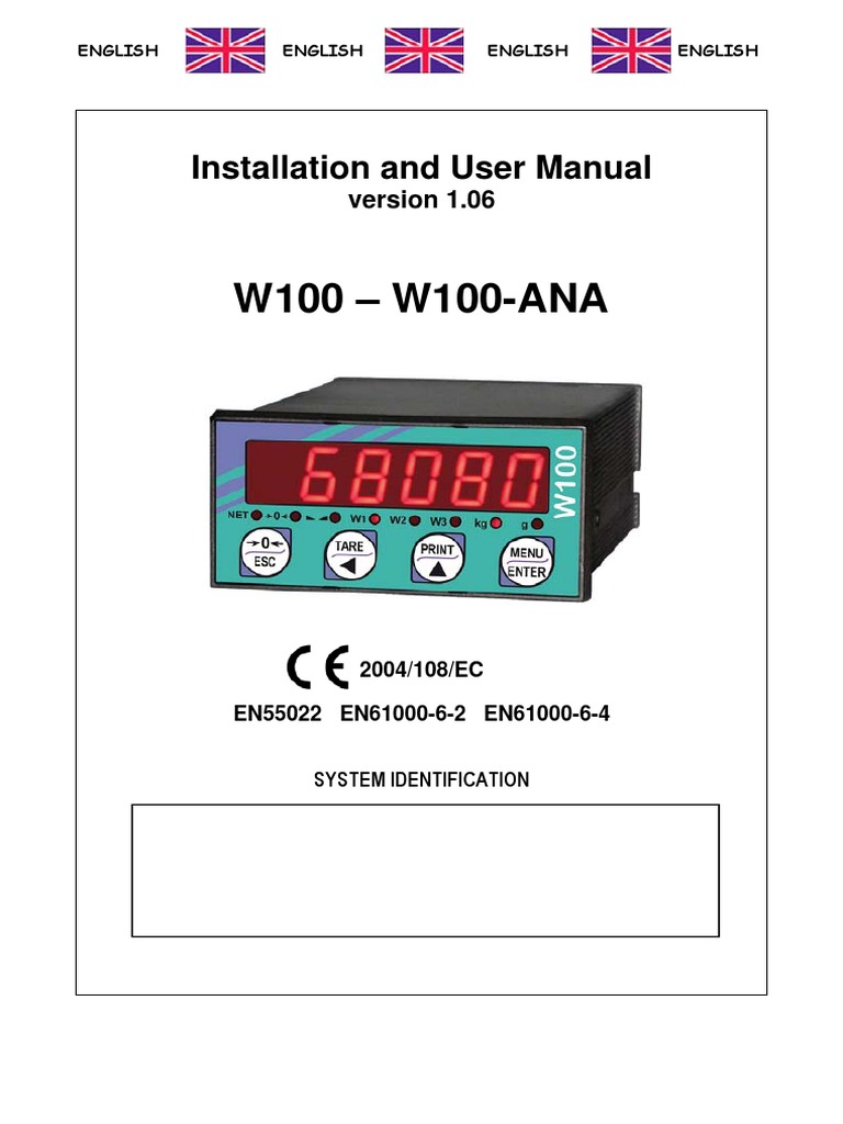 User Manual W100 PDF | PDF | Parameter (Computer Programming) | Calibration