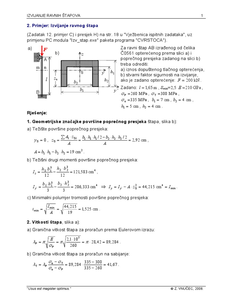 Primjer - 2 Izvijanje | PDF