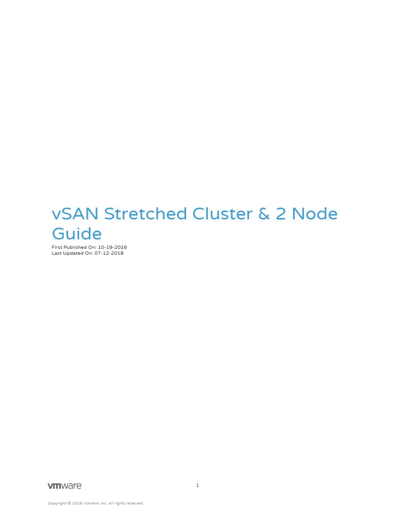 VSAN Stretched Cluster & 2 Node Guide | PDF | Computer Cluster ...