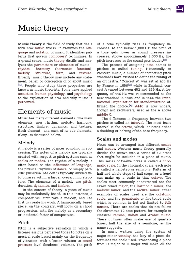 Music Theory | PDF | Scale (Music) | Harmony