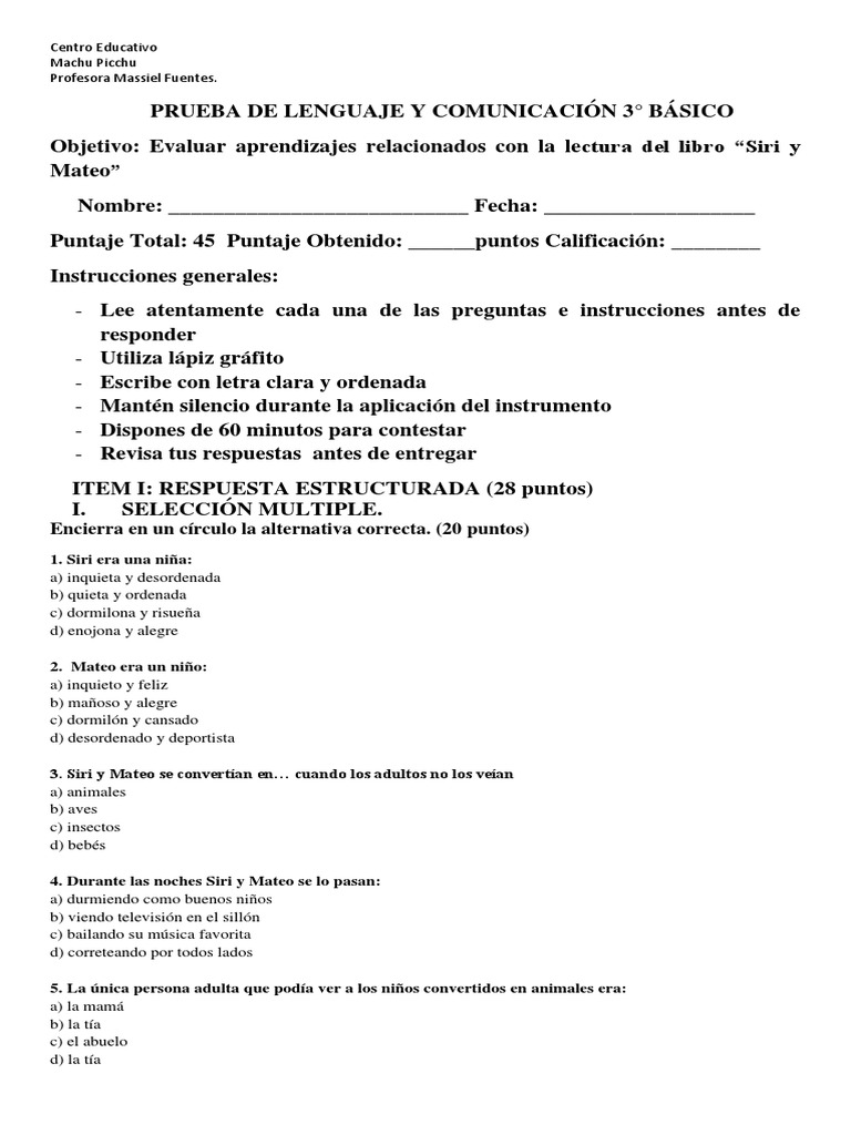 Prueba de Siri y Mateo | PDF | Ocio