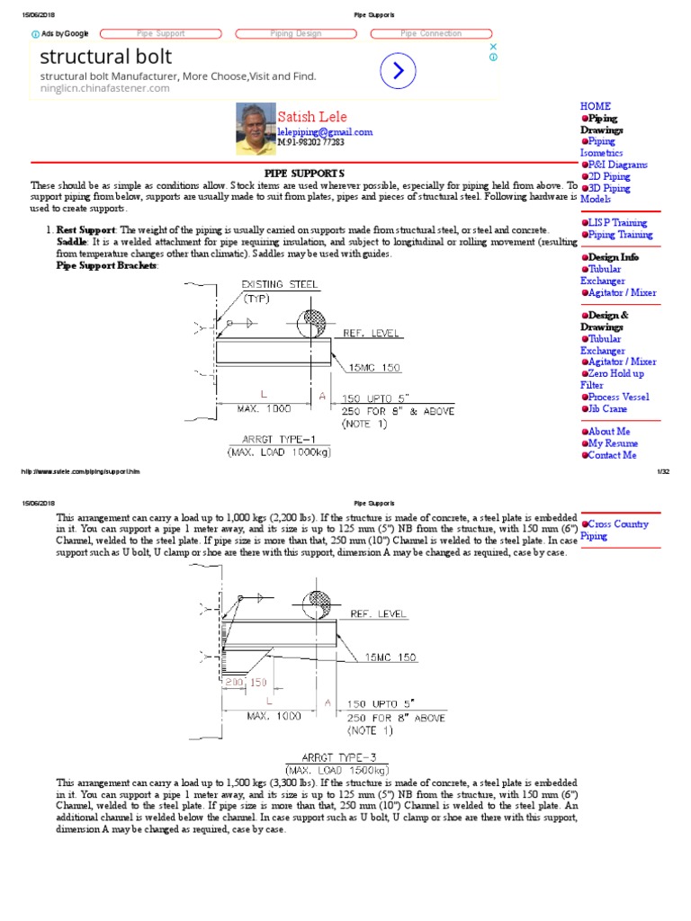 Pipe Supports | PDF | Structural Steel | Pipe (Fluid Conveyance)