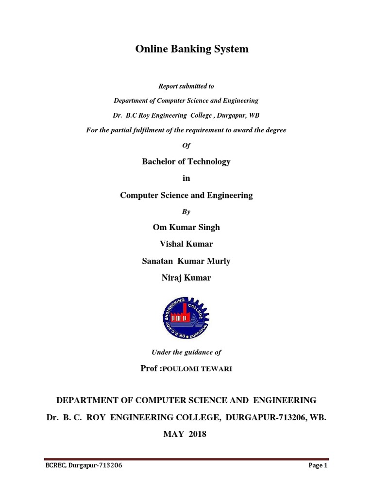 Online Banking System Pdf Academic Degree Science