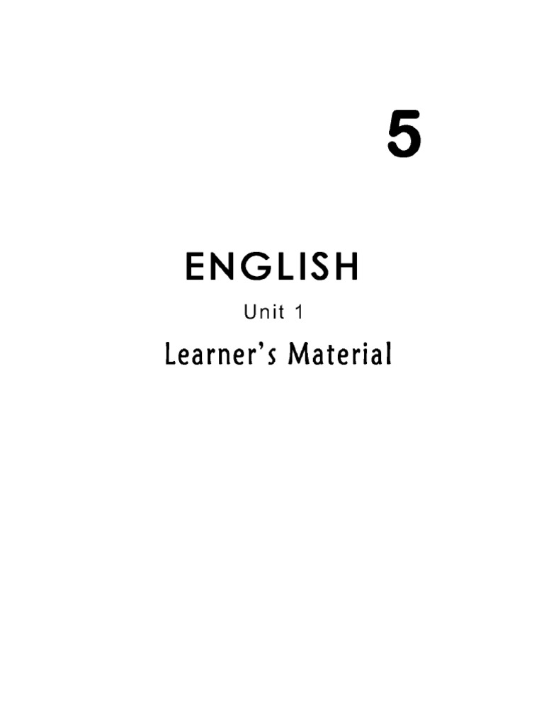 Grade 5 English Learners' Material | PDF | Actor | Verb