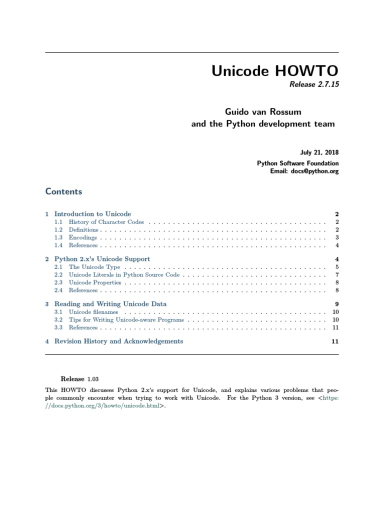 Howto Unicode PDF | Download Free PDF | Character Encoding | String (Computer Science)