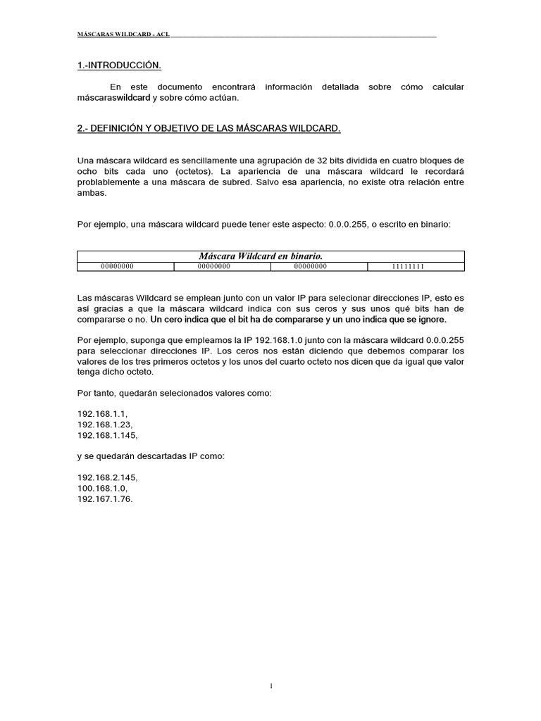 Wildcard Acl Ejercicios | PDF | Dirección IP | Enrutador (Computación)